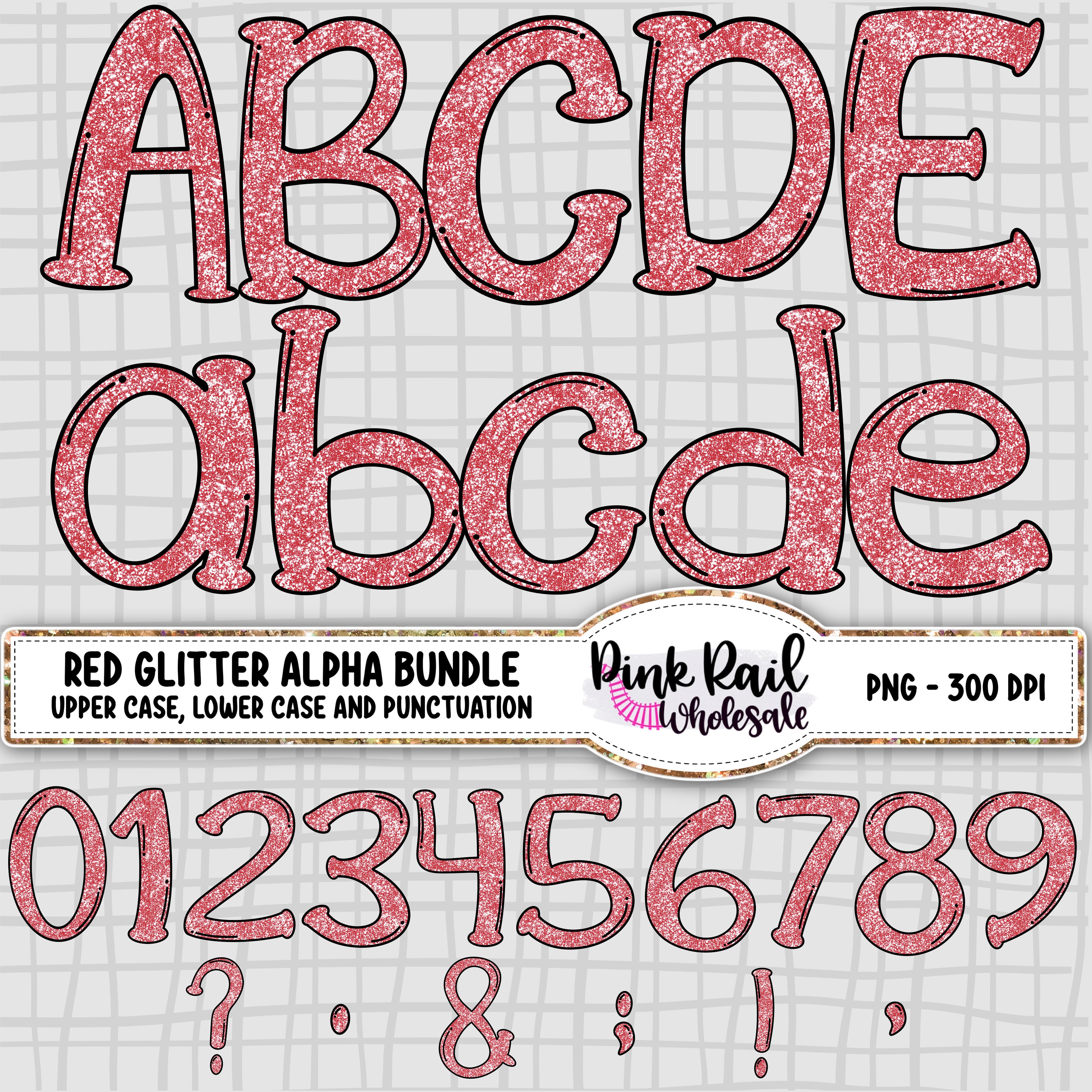 Red Glitter Alpha Bundle – Pink Rail Creations