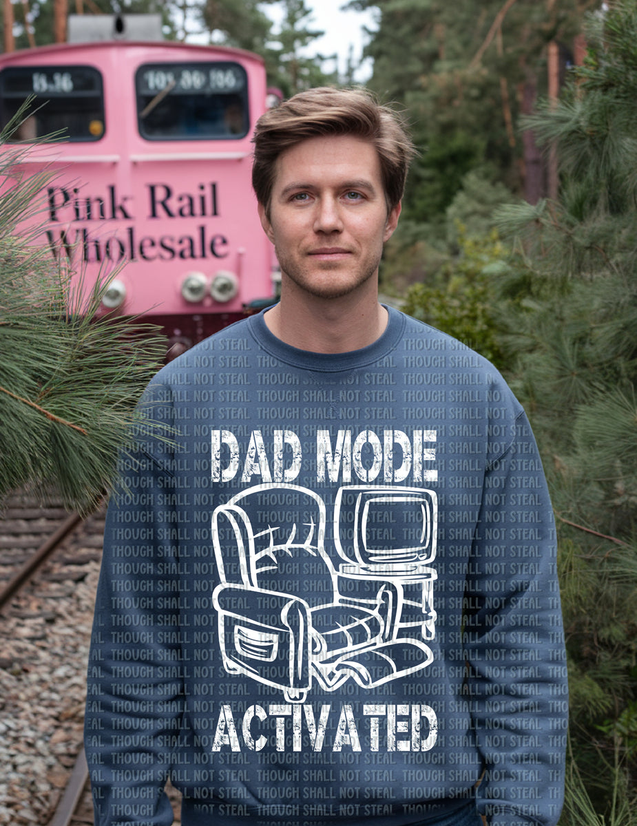 06-142 C White - Dad Mode Activated DTF TRANSFER ONLY – Pink Rail Creations