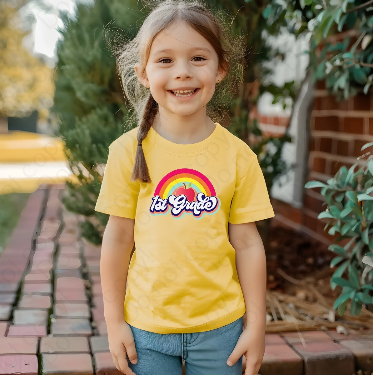 08-08-C Apple Rainbow First Grade DTF ONLY – Pink Rail Creations