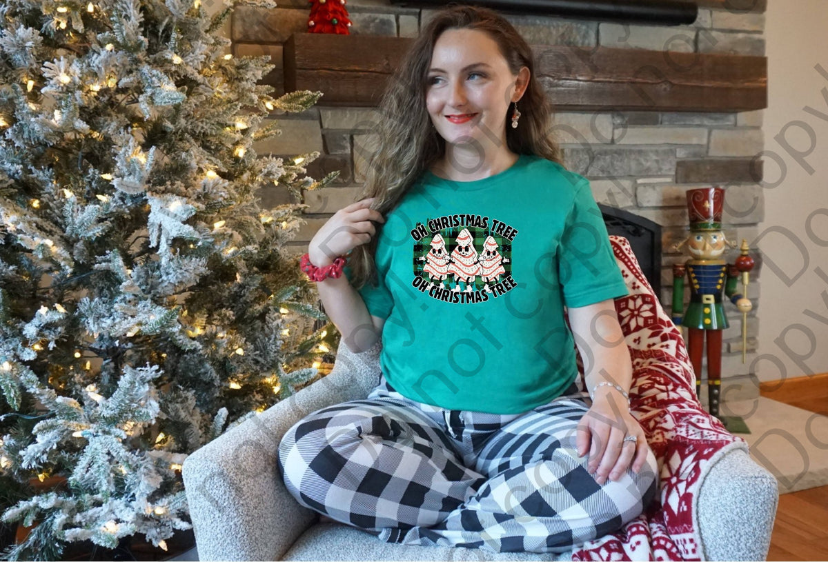 12-393_Oh_Christmas_Tree_with_Cookies Completed Tee – Pink Rail Creations