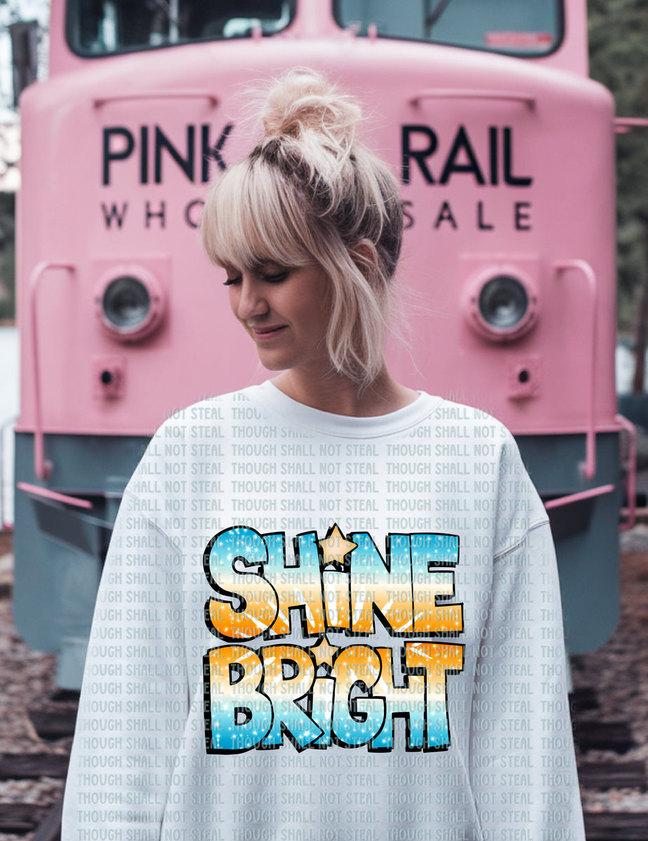 D-96 B Blue and Orange Shine Bright DTF TRANSFER ONLY – Pink Rail Creations