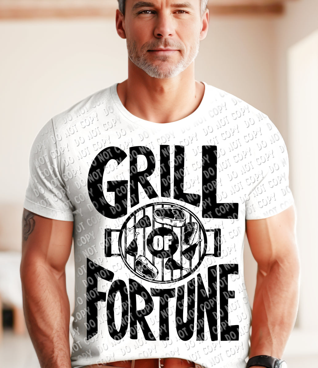 H-143 Grill Of Fortune Black DTF TRANSFER ONLY – Pink Rail Creations