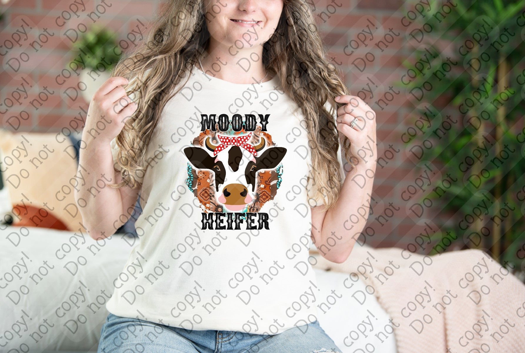 L-277 Moody Heifer DTF TRANSFER ONLY – Pink Rail Creations
