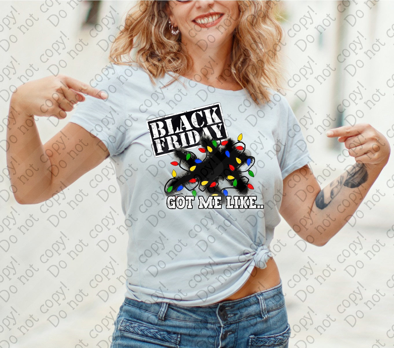 U-113 Black Friday Got Me Like Christmas Lights Completed Tee – Pink ...