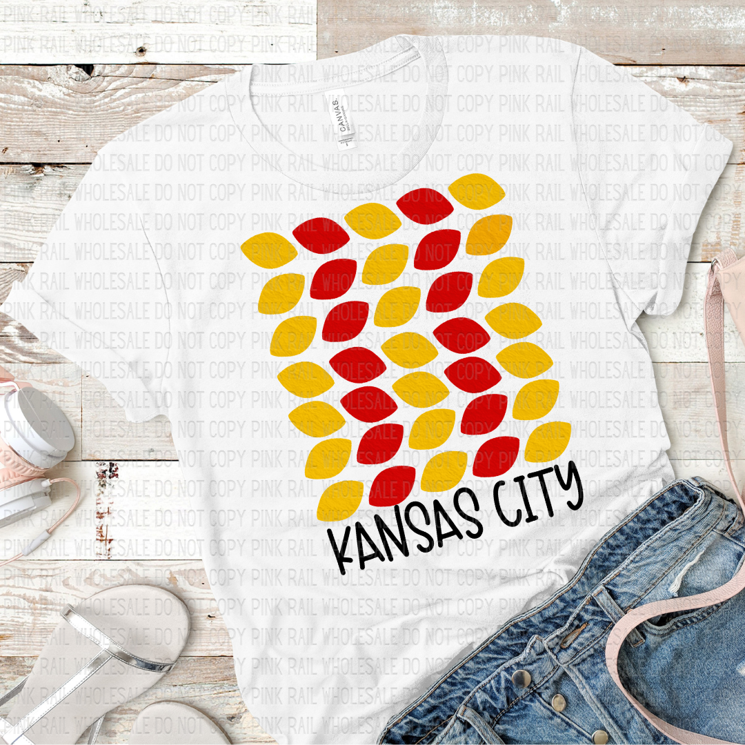 30-10 KC Football Grid DTF TRANSFER ONLY – Pink Rail Creations